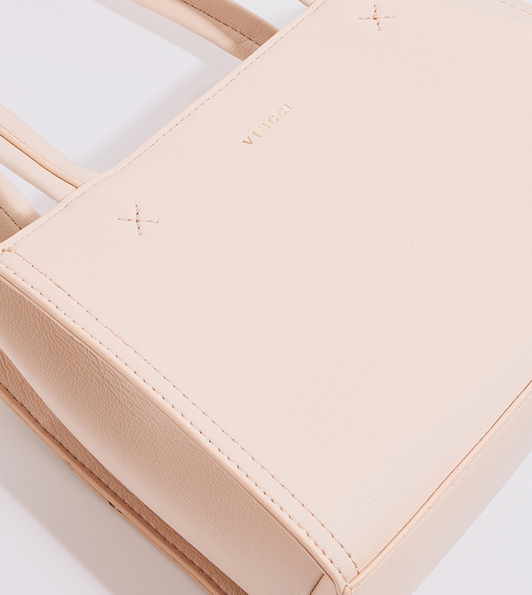 Buy VINCCI Logo Detail Shoulder Bag In Pink | 6thStreet UAE