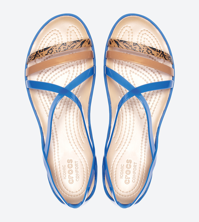 Buy Crocs Isabella Graphic Strappy Sandals Blue In Blue | 6thStreet Qatar