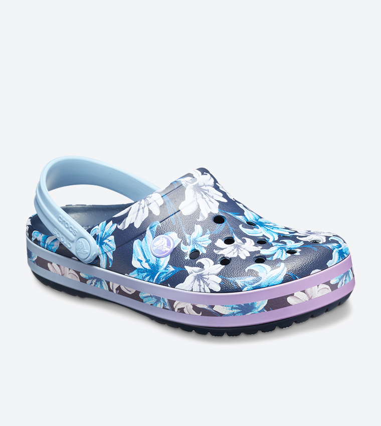 Buy Crocs Crocband Floral Graphic III Clog Navy 205330 96N In Navy ...