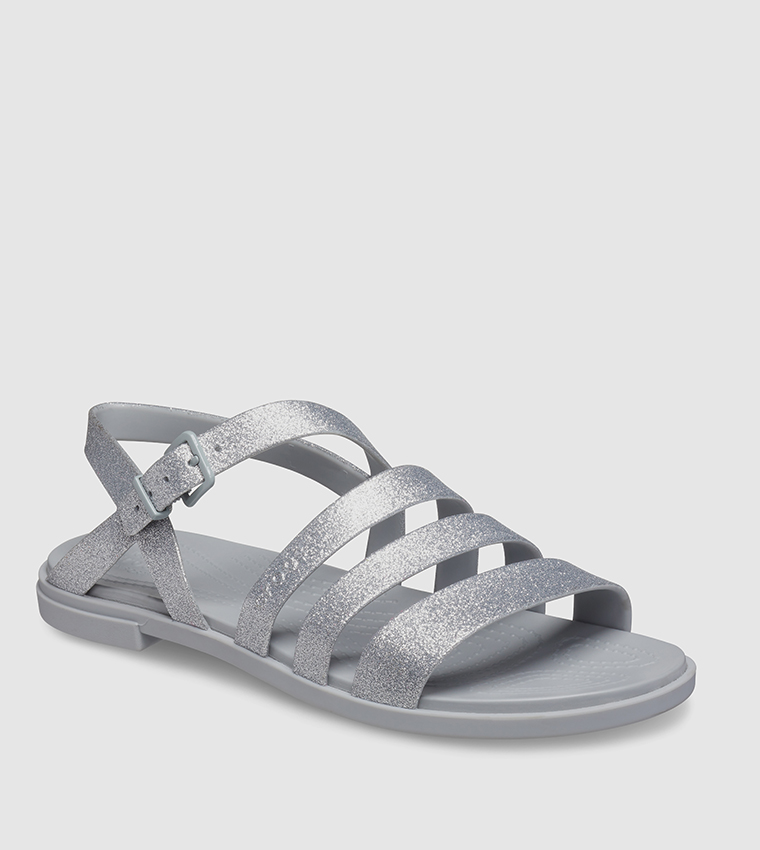 Buy Crocs Tulum Glitter Sandals In Silver | 6thStreet Qatar