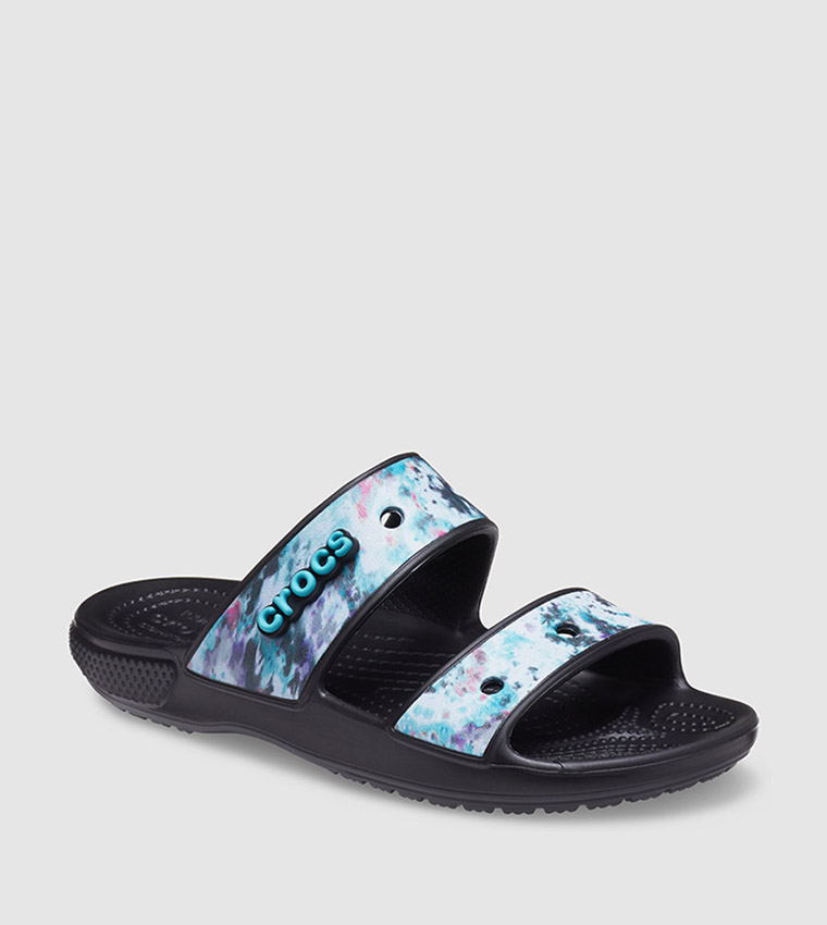 Buy Crocs Tie Dye Graphic Croc Sandals In Black | 6thStreet UAE