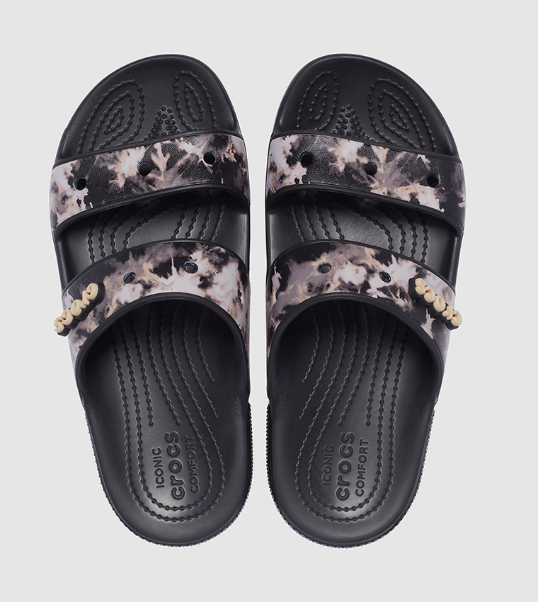 Buy Crocs Classic Crocs Bleach Dye Sandals In Black | 6thStreet Qatar