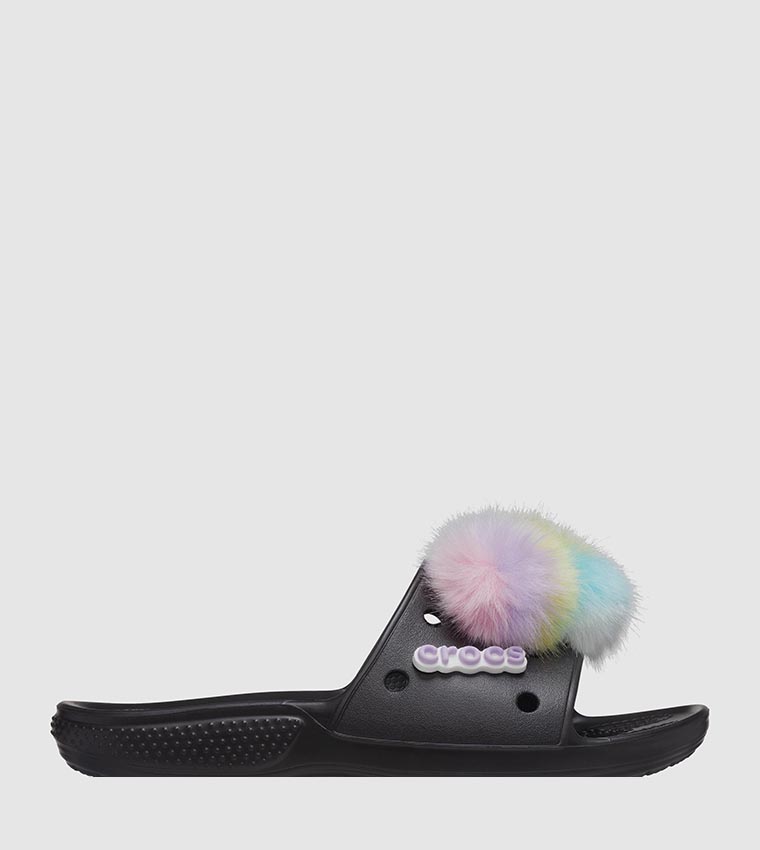 Buy Crocs Classic Crocs Fur Sure Slide In Black | 6thStreet Qatar