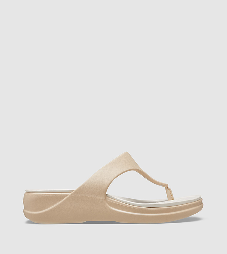 Buy Crocs Boca Wedge Flip In Beige 6thstreet Bahrain