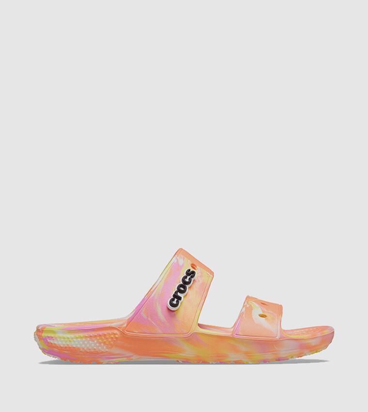 Buy Crocs Classic Crocs Marbled Sandals In Orange | 6thStreet Qatar
