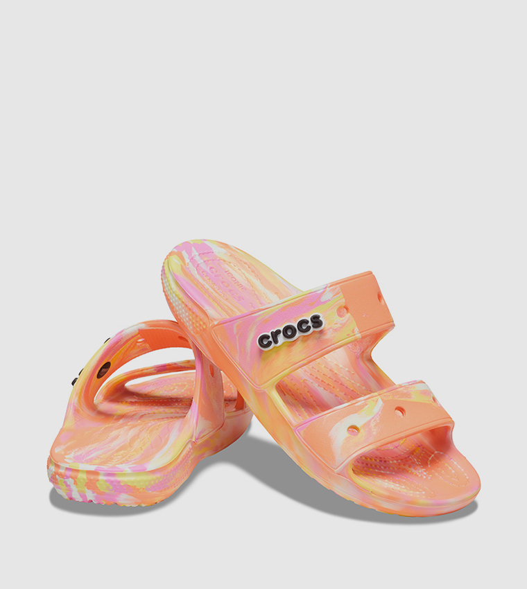 Buy Crocs Classic Crocs Marbled Sandals In Orange | 6thStreet Qatar