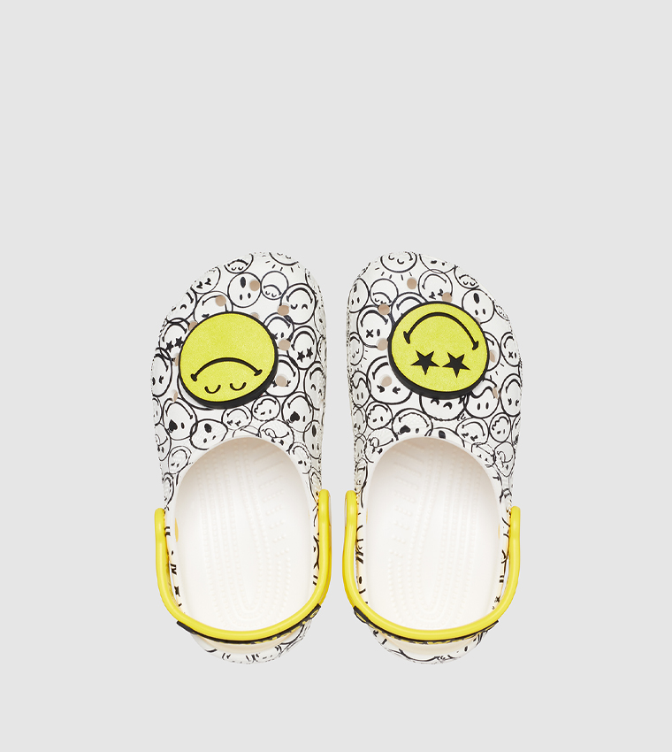 Buy Crocs Classic Smiley World Charm Clogs In White | 6thStreet UAE