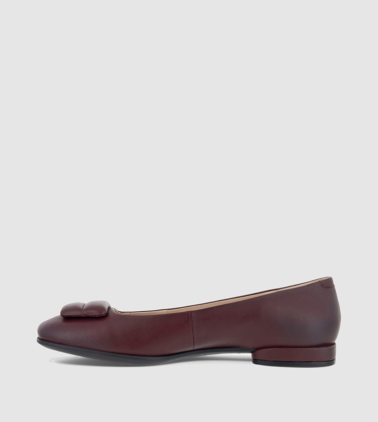 Buy ECCO Anine Squared Ballarinas In Burgundy | 6thStreet UAE