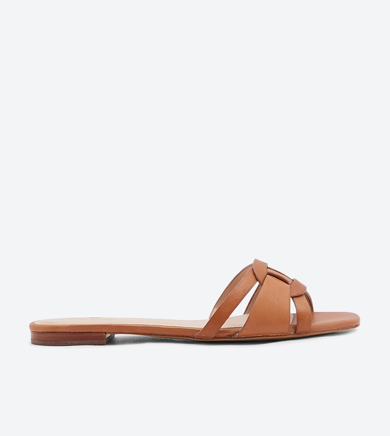 Buy Aldo Astirassa Block Heel Square Toe Slides Tan In Tan | 6thStreet ...