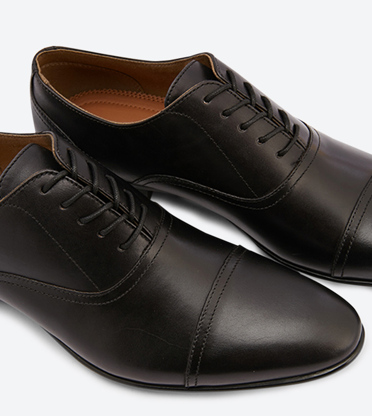 Buy Aldo Nalessi Lace Up Closure Almond Toe Formal Shoes Black In Black ...