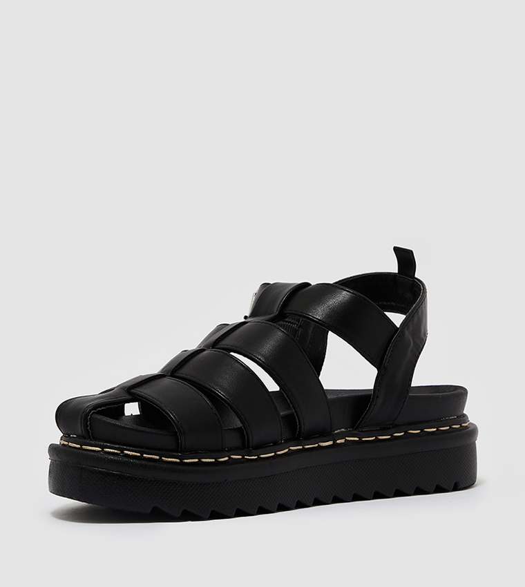 Buy Ardene Platform Fisherman Sandals In Black | 6thStreet UAE
