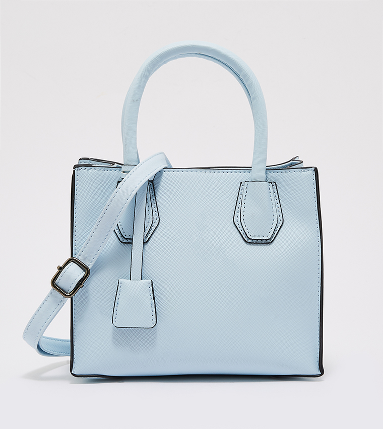 Buy Ardene Small Faux Leather Tote Bag In Blue | 6thStreet Qatar