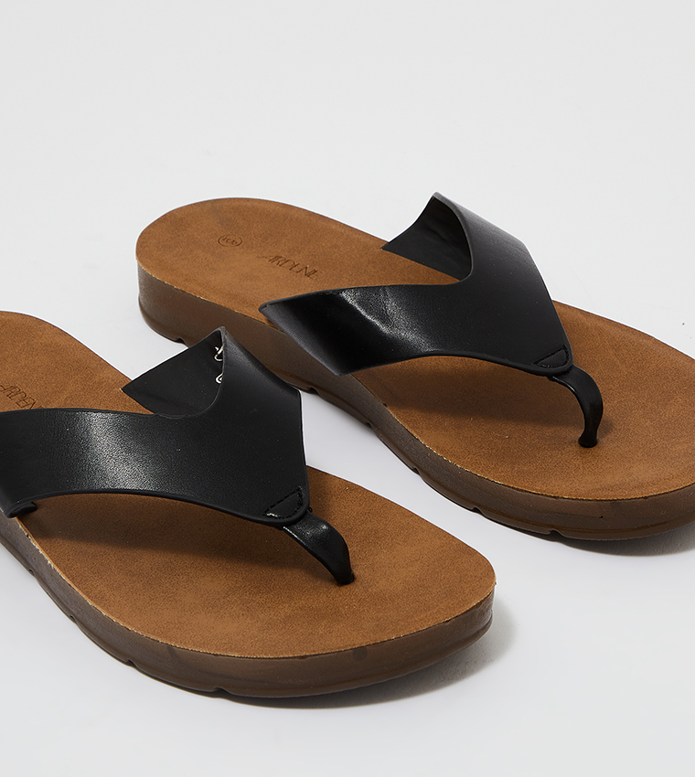 Buy Ardene Flip Flops With Mini Platform Outsole In Black | 6thStreet ...