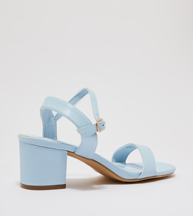 Buy Ardene Classic Block Heel Sandals In Light Blue | 6thStreet UAE