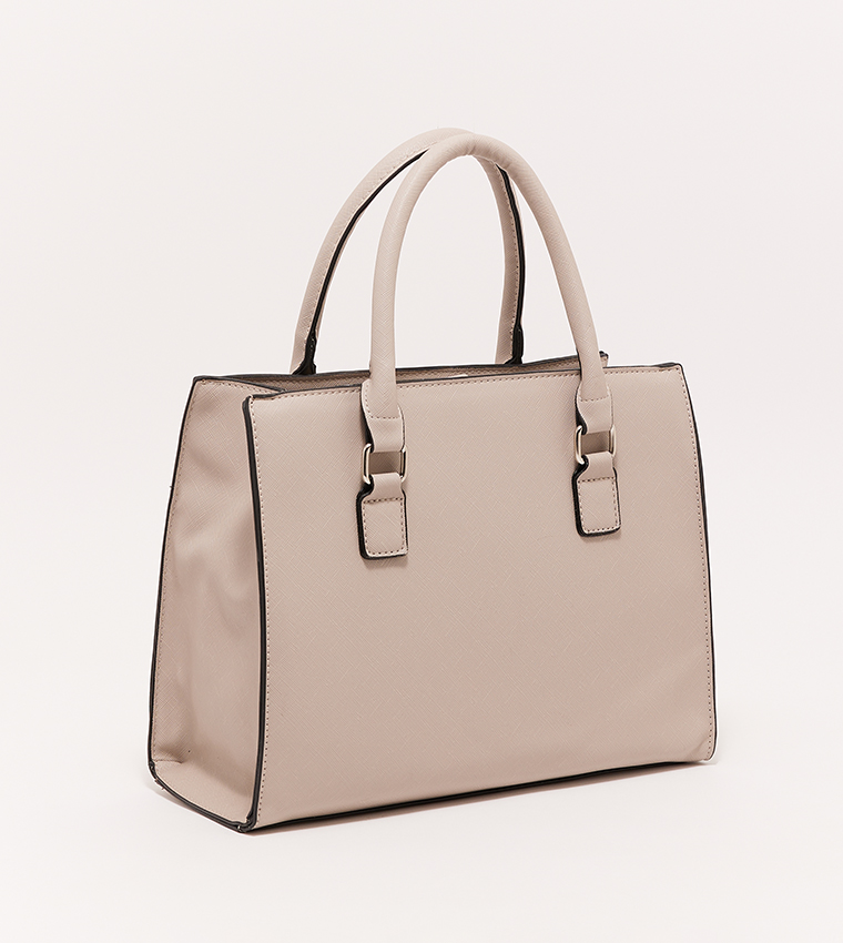 Buy Ardene Textured Faux Leather Tote Bag In Pink | 6thStreet UAE