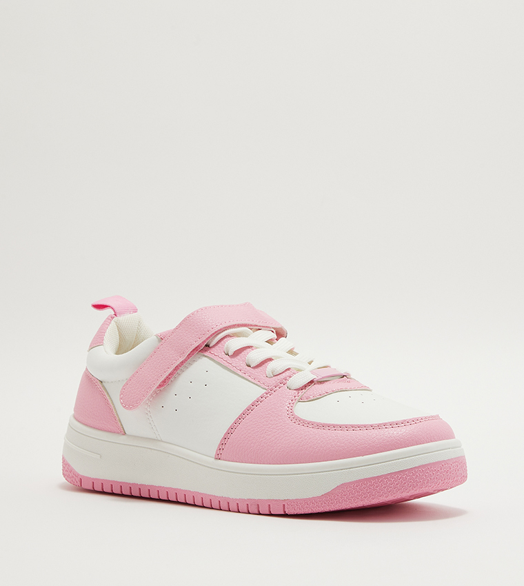 Buy Ardene Colorblock Velcro Court Sneakers In Light Pink | 6thStreet ...