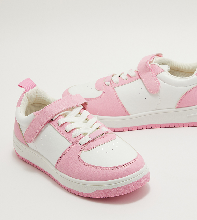 Buy Ardene Colorblock Velcro Court Sneakers In Light Pink | 6thStreet ...