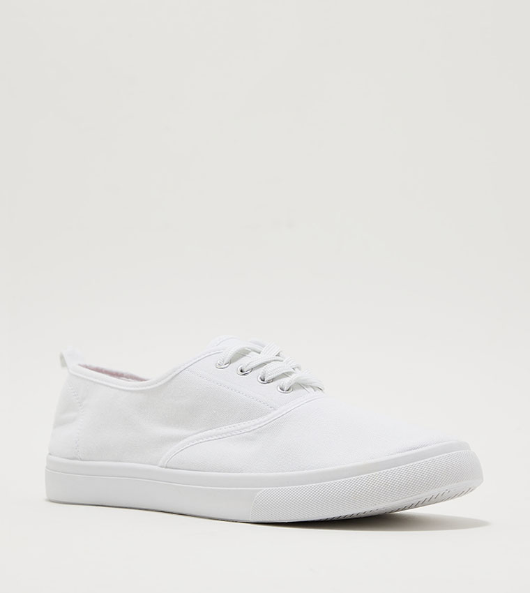 Buy Ardene Solid Lace Up Casual Shoes In White | 6thStreet UAE