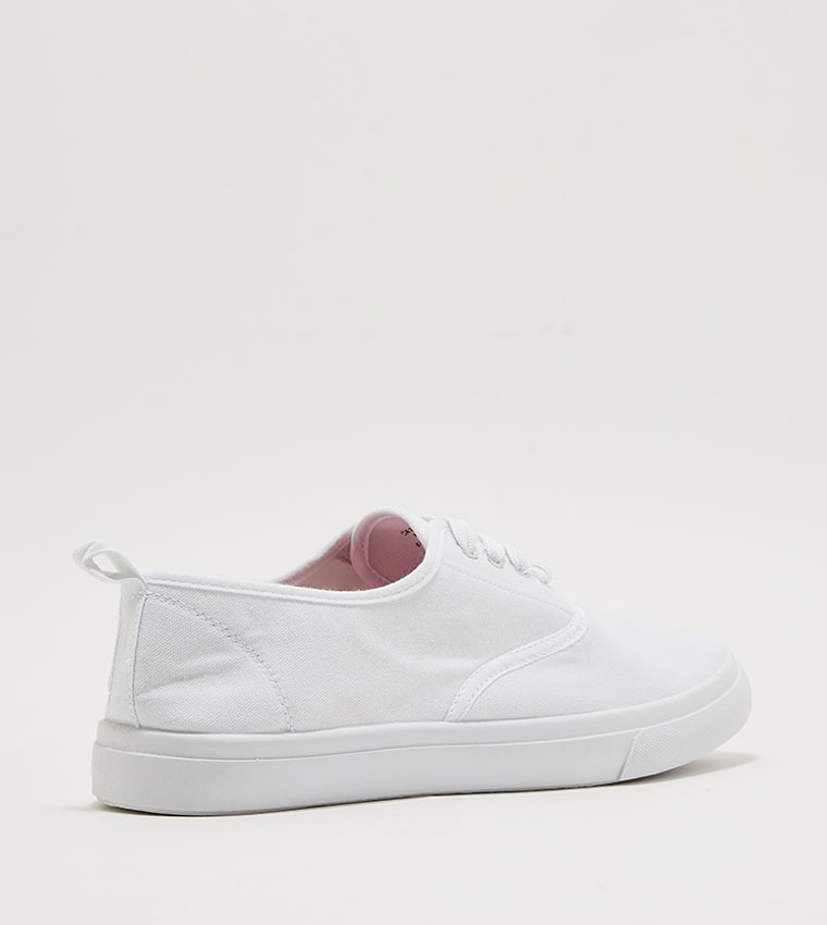 Buy Ardene Solid Lace Up Casual Shoes In White | 6thStreet UAE