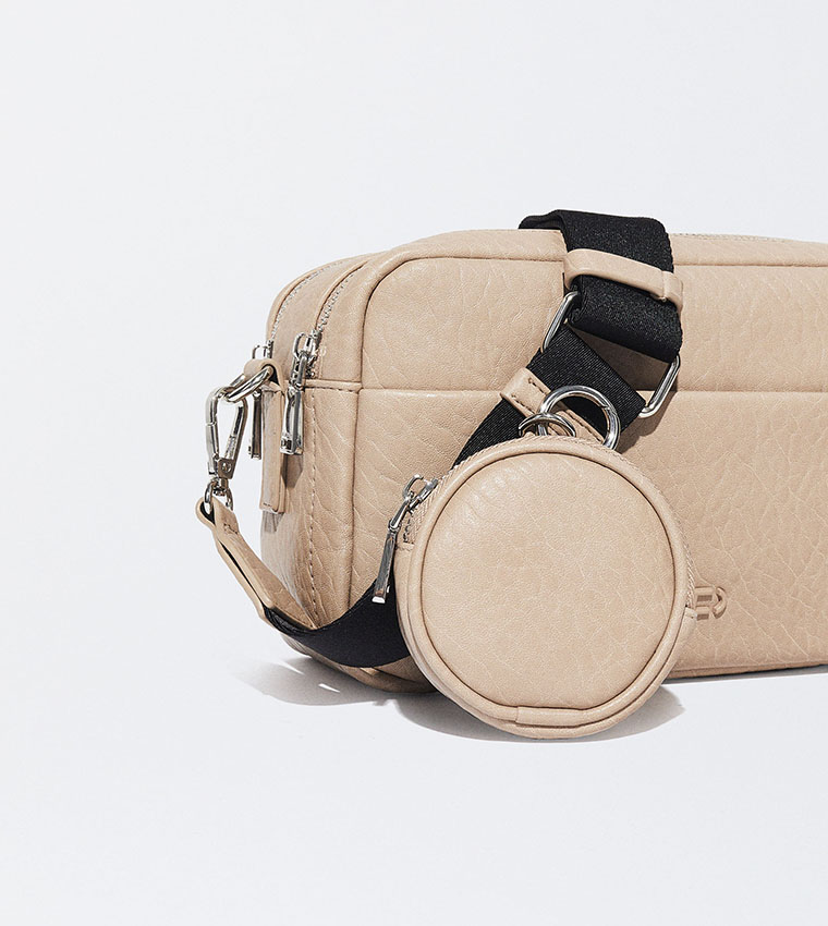 Buy Parfois Personalized Crossbody Bag With Coin Pouch In Beige ...