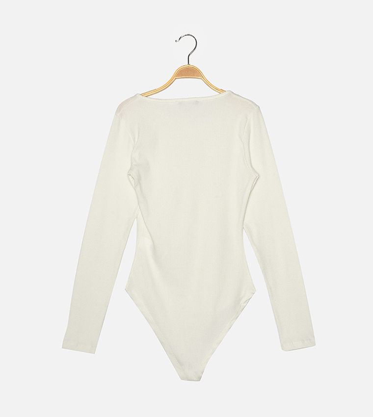 Buy Trendyol Basic Bodysuit In Beige | 6thStreet Saudi Arabia