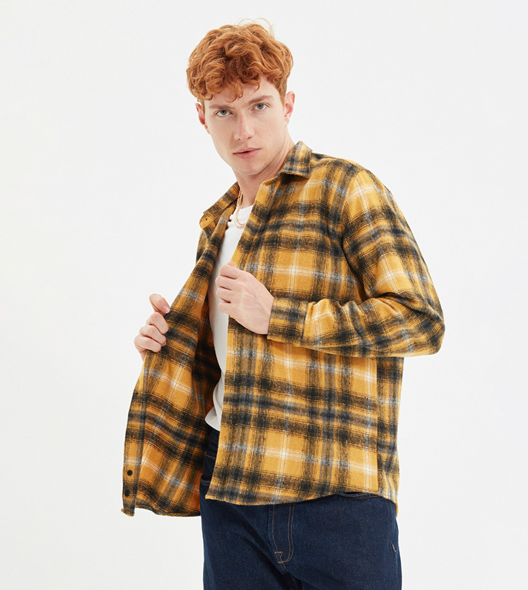Buy Trendyol Regular Fit Lumberjack Shirt In Yellow | 6thStreet UAE