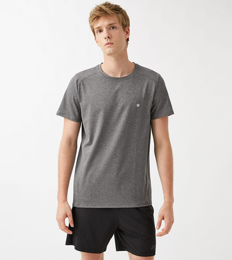 Buy Trendyol Basic Regular Fit T Shirt In Grey | 6thStreet UAE