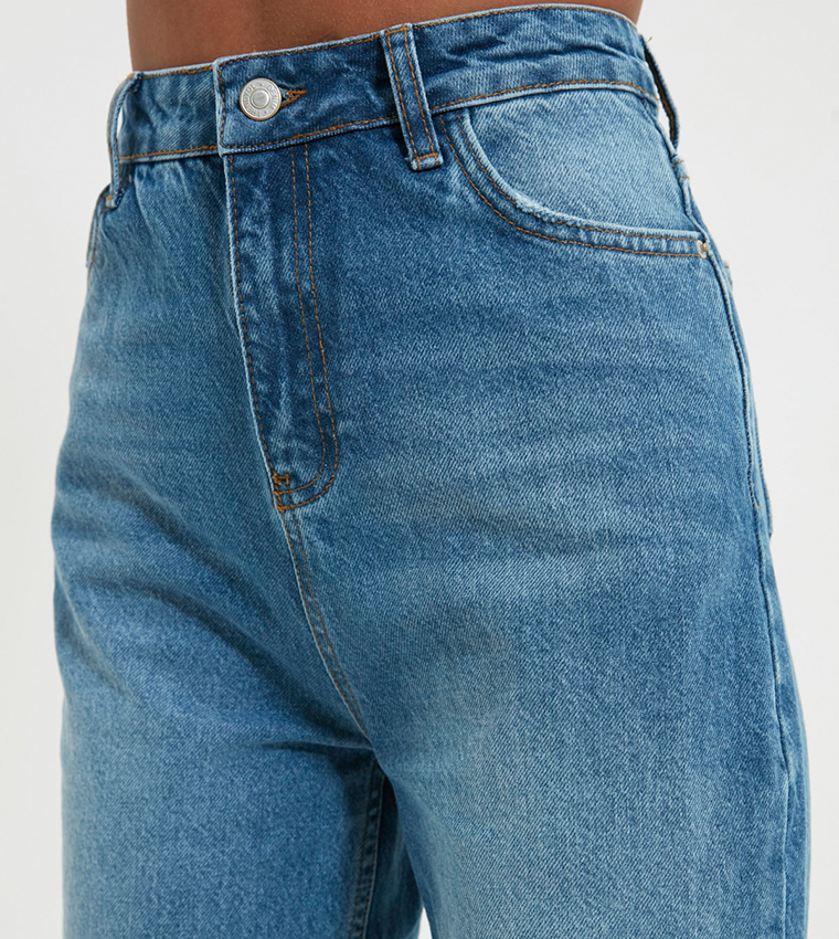 Buy Trendyol High Waist 90'S Wide Leg Jeans In Blue | 6thStreet Saudi ...