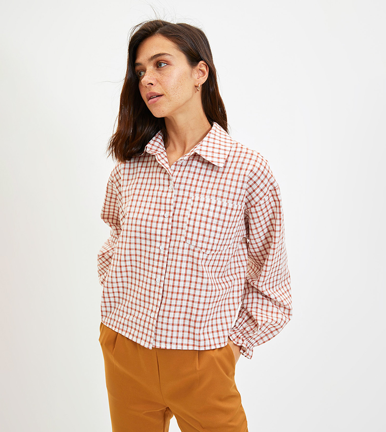 Buy Trendyol Tile Pocket Shirt In Blue | 6thStreet Saudi Arabia