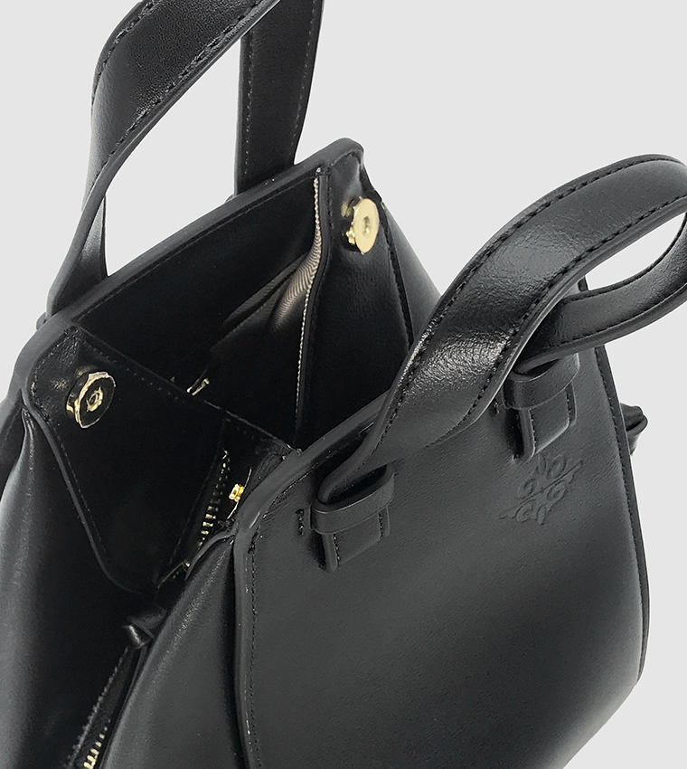 Buy Cuple Snap Closure Trapeze Bag In Black | 6thStreet UAE
