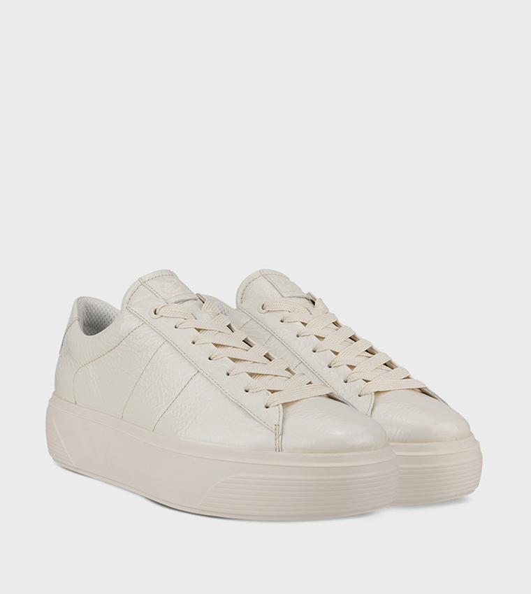 Buy ECCO STREET Lace Up Platform Sneakers In Off White | 6thStreet UAE
