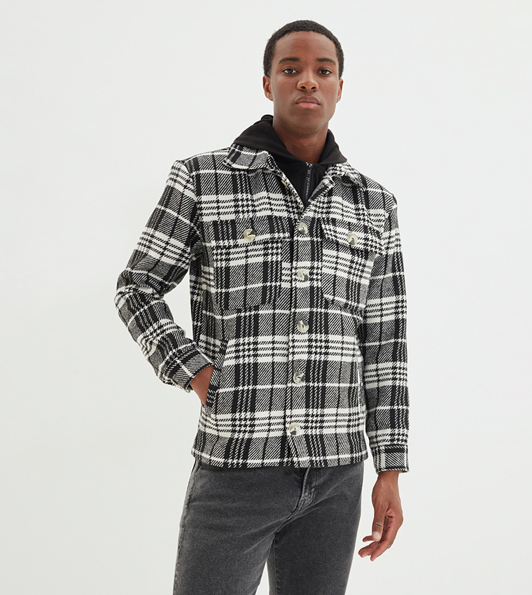 Buy Trendyol Checkered Overshirt Coat In Multiple Colors | 6thStreet ...