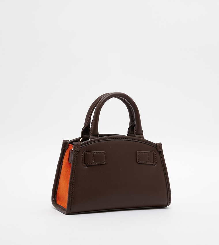 Buy Cuple Contrast Trim Mini Bag With Sling In Orange | 6thStreet UAE