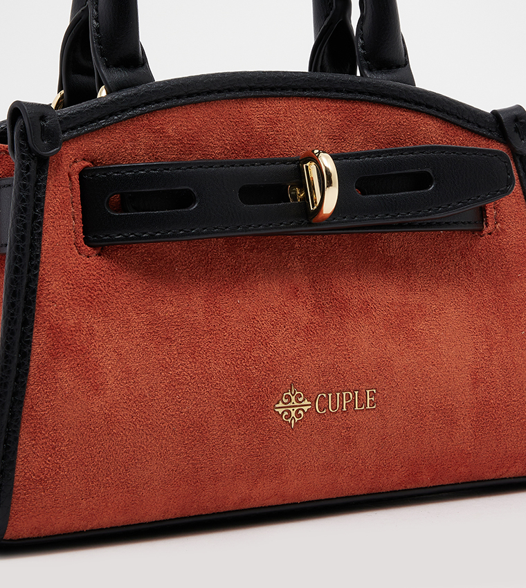 Buy Cuple Contrast Trim Mini Bag With Sling In Brown | 6thStreet UAE