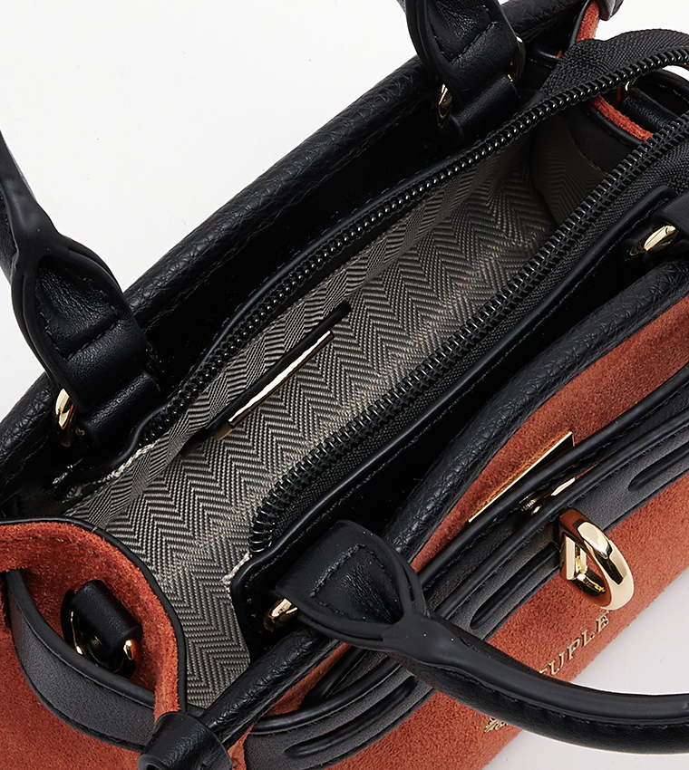 Buy Cuple Contrast Trim Mini Bag With Sling In Brown | 6thStreet UAE