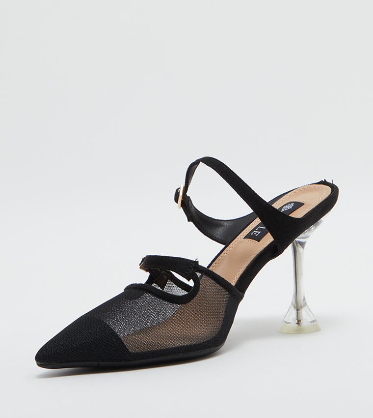 Buy Cuple Pointed Toe Heeled Sandals In Black | 6thStreet UAE