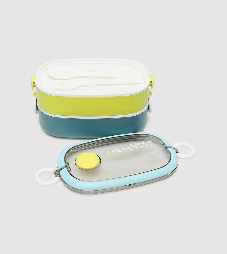 Buy R&B Lunch Box 2 Layer Tupperware 1600 Ml In Green | 6thStreet UAE