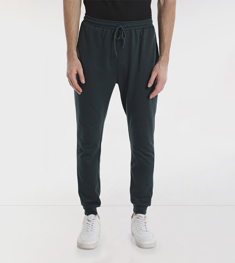 Buy R&B Regular Fit Joggers With Drawstring Waist In Green | 6thStreet Oman