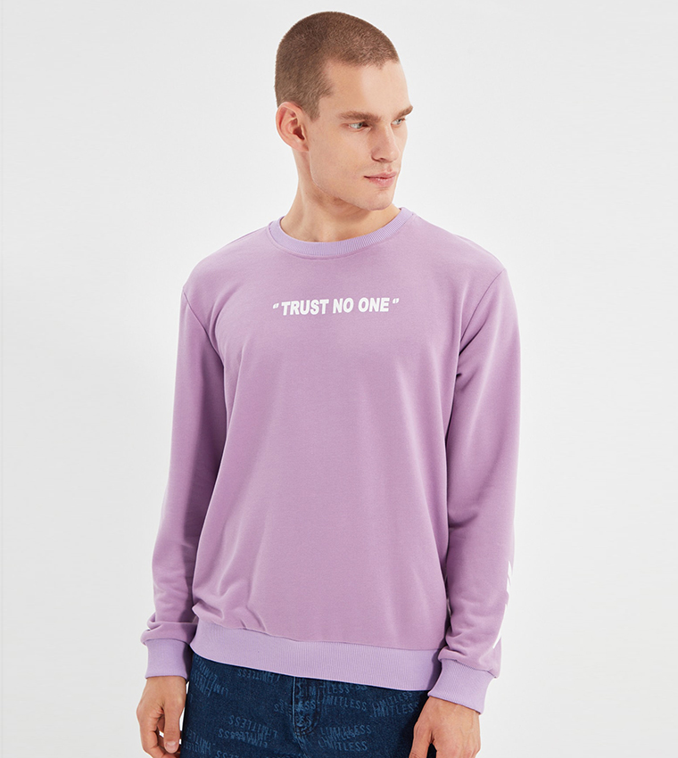 Buy Trendyol Regular Fit Sweatshirt In Violet | 6thStreet Kuwait