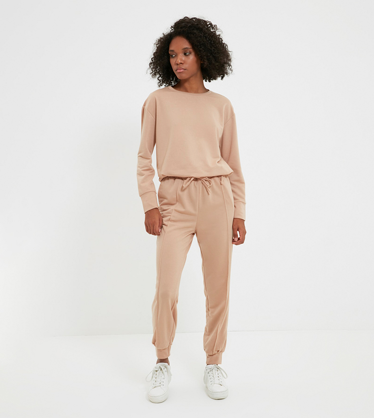 Buy Trendyol Printed Tracksuit Set In Beige | 6thStreet Kuwait