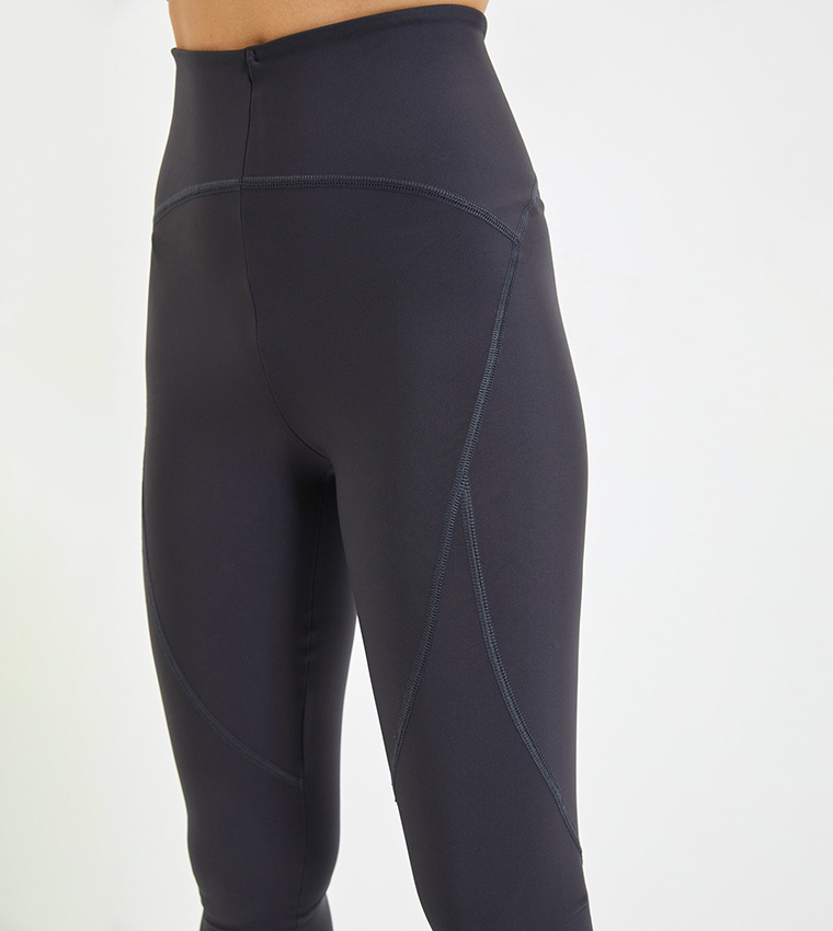 Buy Trendyol High Rise Active Tights In Grey | 6thStreet Qatar