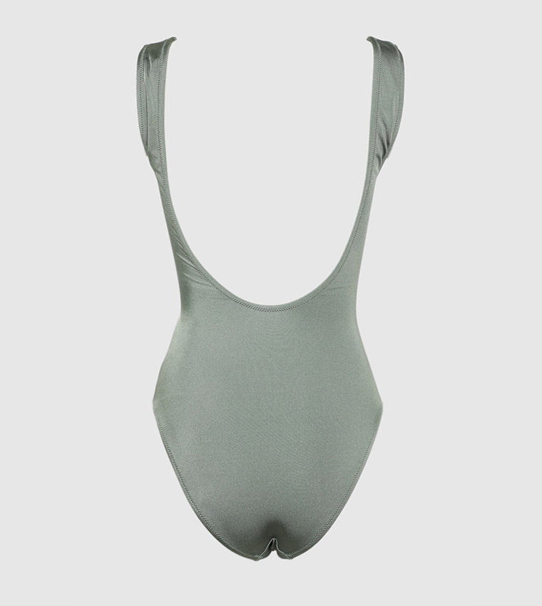 Buy Trendyol Cut Out Swim BodySuit In Green | 6thStreet Qatar