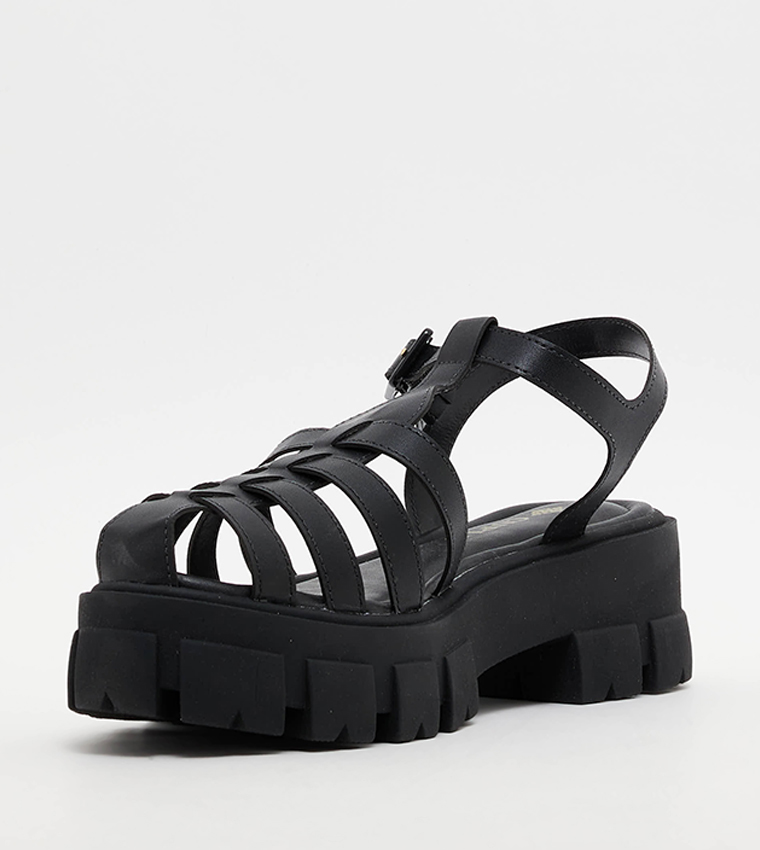 Buy Cuple Caged Platform Sandals In Black | 6thStreet UAE
