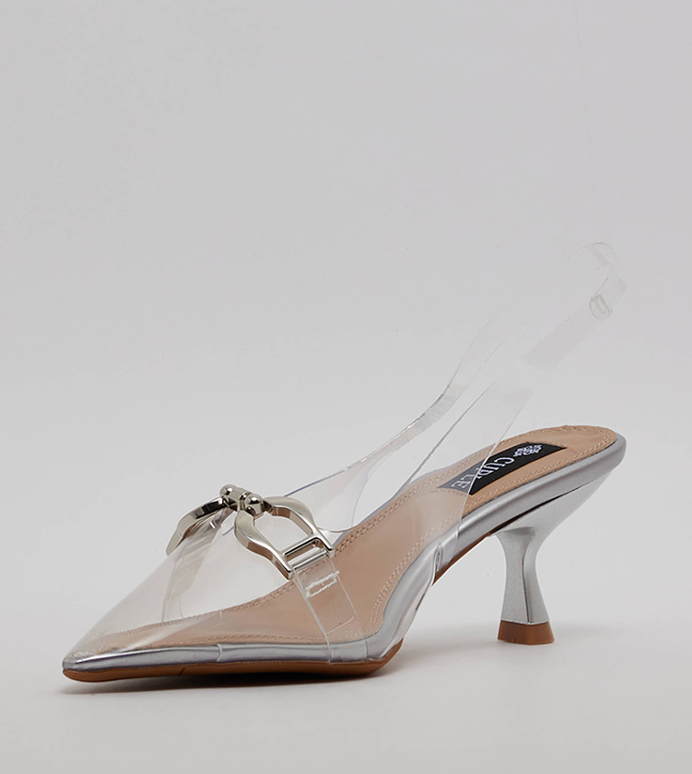 Buy Cuple Pointed Slingback Pumps In Transparent | 6thStreet UAE