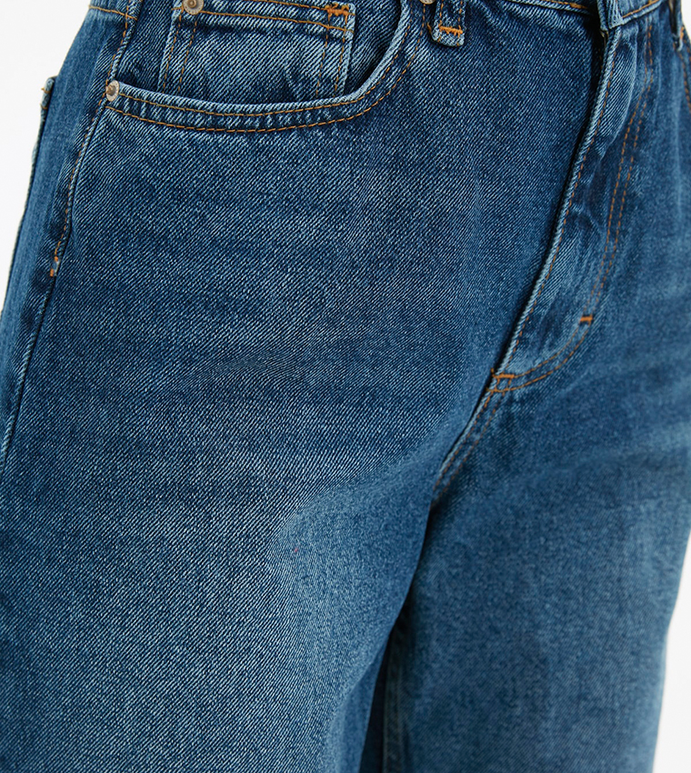 Buy Trendyol High Waist 90'S Wide Leg Jeans In Blue | 6thStreet UAE