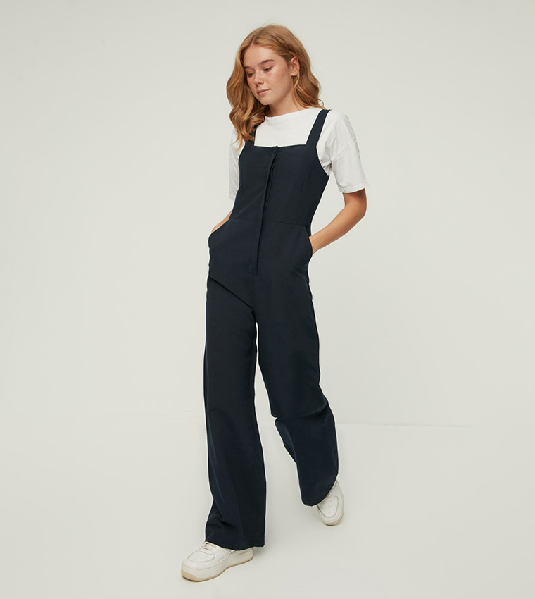 Buy Trendyol Tile Gilet Overalls Jumpsuit In Black | 6thStreet Oman