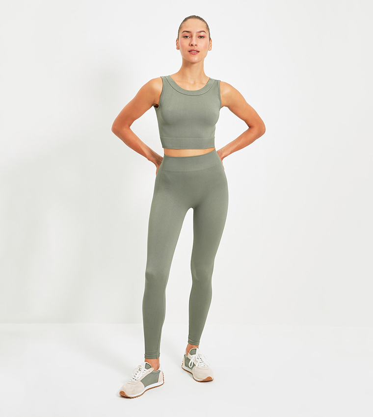 Buy Trendyol Removable Strap Snap Snap Seamless Sports Body In Khaki ...