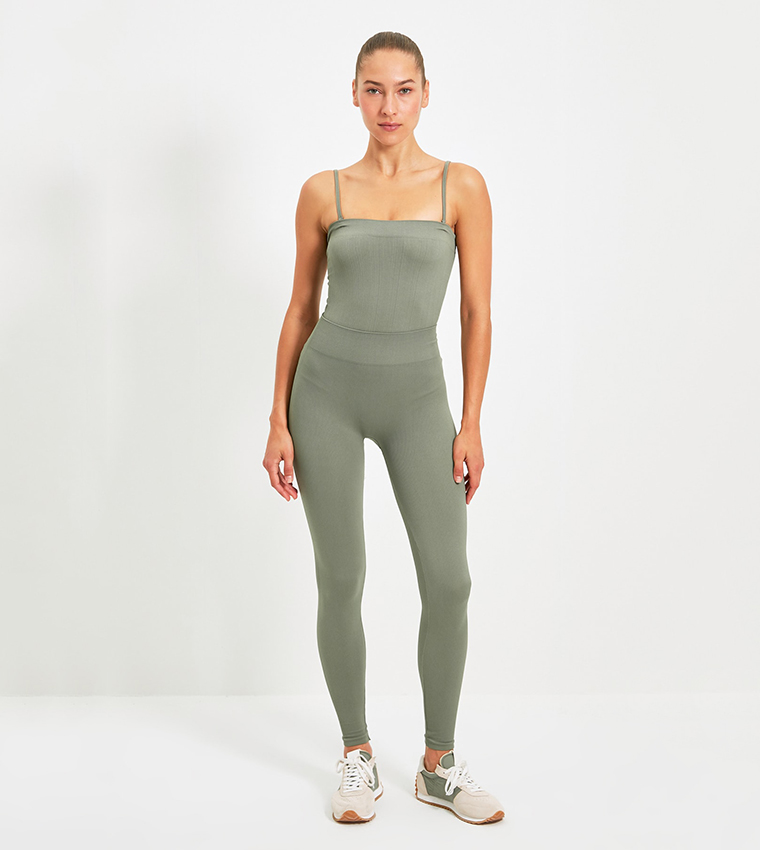 Buy Trendyol Removable Strap Snap Snap Seamless Sports Body In Khaki ...
