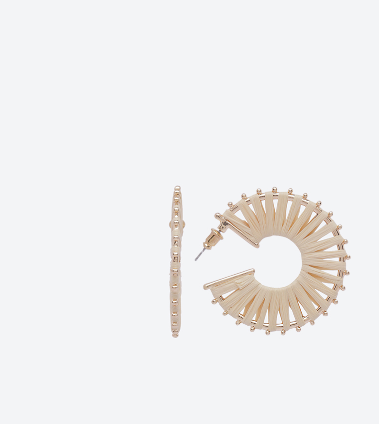 Buy Aldo Accessories Jegricka Hoop Closure Modern Earrings Beige In ...