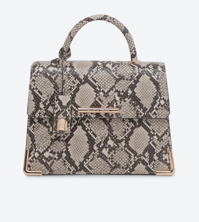 Buy Aldo Tetilla Snake Skin Effect Tassel Detailed Cross Body Bag Beige ...